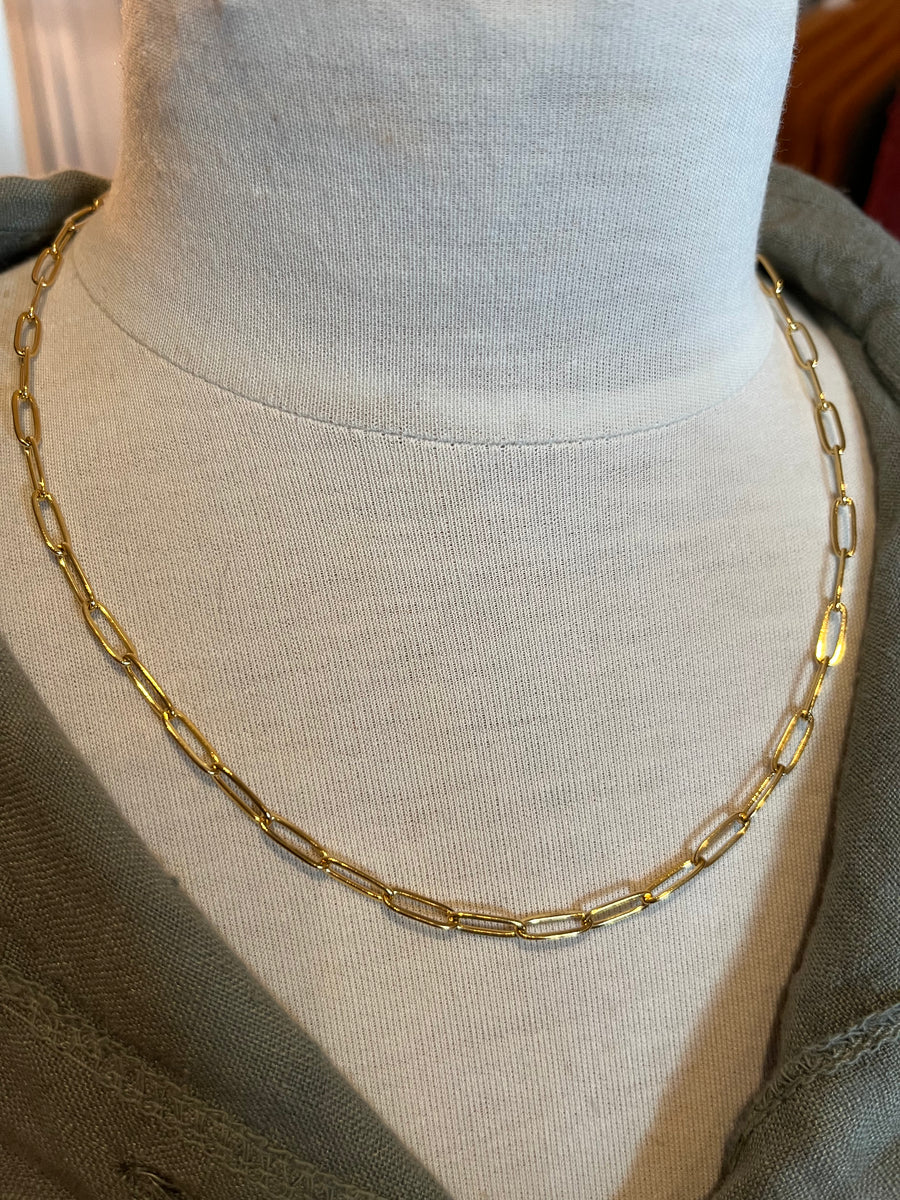 Gold Plated Large Paperclip Layering Chain – Wilde and Sparrow